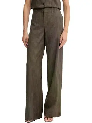 Miss Sixty Pinstripe Button Trousers - Brown