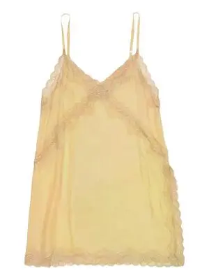 Bimba Y Lola Lace-detail V-neck Top - Yellow