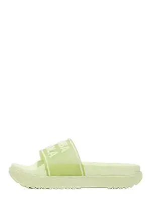 Bimba Y Lola Logo Embossed Flatform Slides - Green