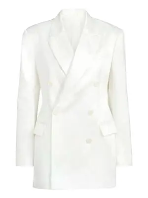 Brunello Cucinelli Satin Monili Blazer - White