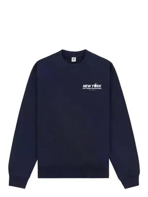 SPORTY & RICH Text-print Crew-neck Sweater - Blue