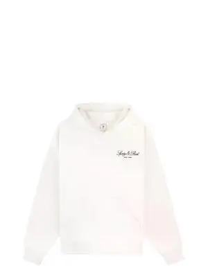 SPORTY & RICH Vendome Script Pouch Hoodie - Neutrals
