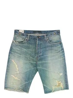 Mastercraft Union Distressed Denim Shorts - Blue