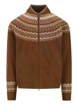 TOD'S Patterned Cardigan - Brown
