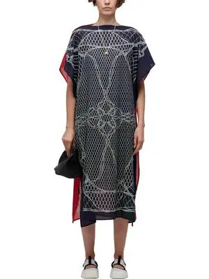 OSKLEN Scarf-knot Print Dress - Blue