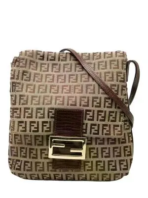 Fendi 2000-2010 Zucchino Canvas Crossbody Bag - Brown