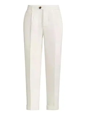 Brunello Cucinelli Garment-dyed Pleat Trousers - White