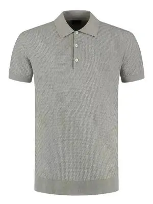 Brioni Short Sleeve Knit Polo Shirt - Grey