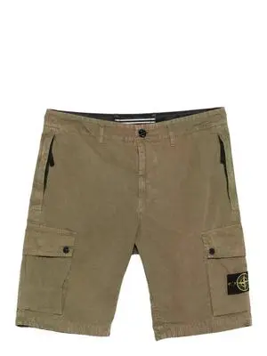 Stone Island Badge Cargo Shorts - Green
