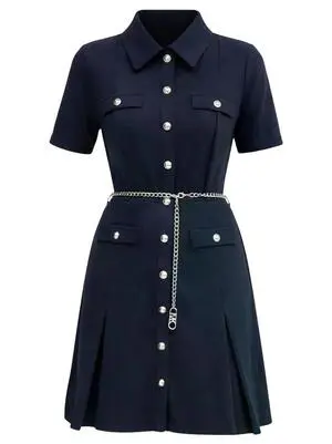 Michael Kors Chain-belt Shirt Dress - Blue