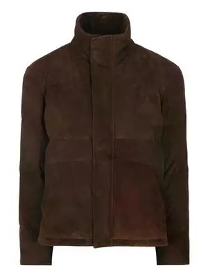 TOD'S Padded Suede Coat - Brown