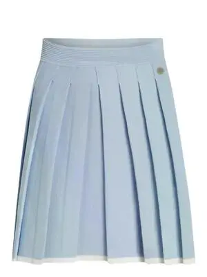 Karl Lagerfeld Contrast Trim Pleated Skirt - Blue