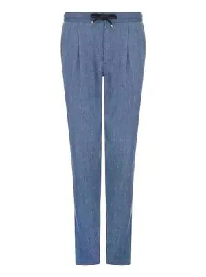 Brunello Cucinelli Drawstring Pleated Trousers - Blue