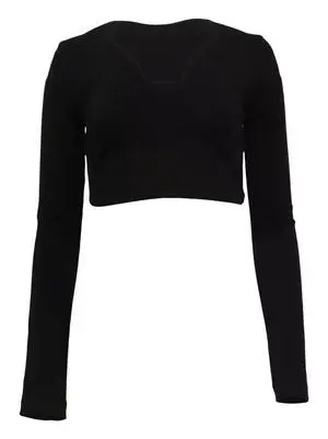 Givenchy Long Sleeve Crop Top - Black