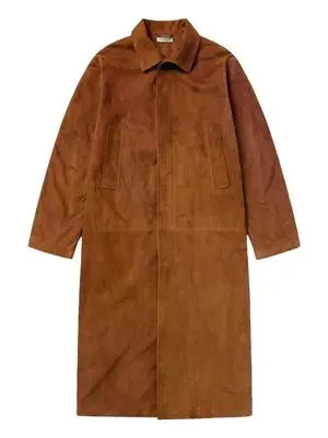 1989 STUDIO Ribbed Leather Coat - Brown