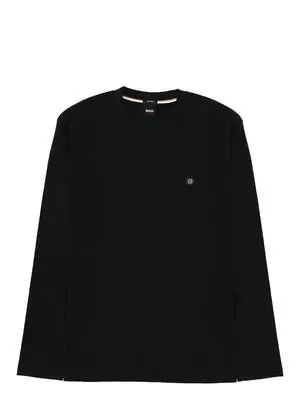 BOSS Mercerised-cotton T-shirt With Double B Monogram - Black