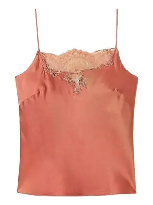 TWINSET Lace-trimmed Satin Camisole - Pink