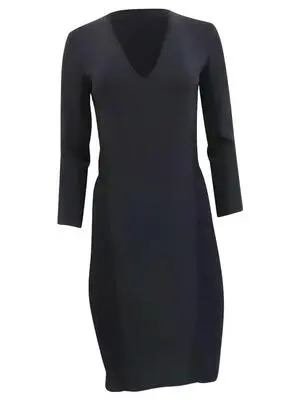 Max Mara V-neck Fitted Dress - Blue