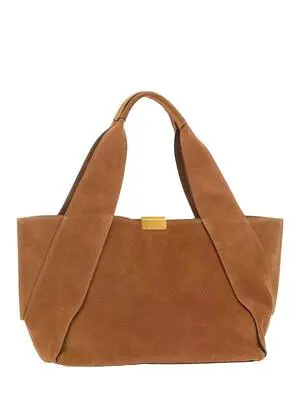 GIANNI CHIARINI Dafne Medium Suede Shoulder Bag - Brown