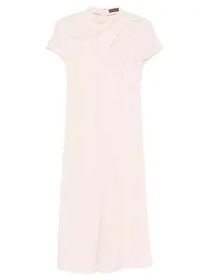 Emporio Armani Draped Short-sleeve Midi Dress - Pink