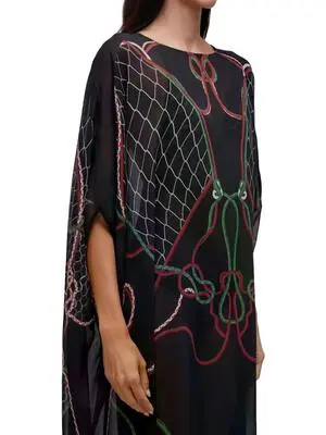 OSKLEN Rope-print Kaftan - Black