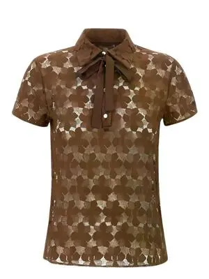 Max Mara Floral Tie Polo Shirt - Brown