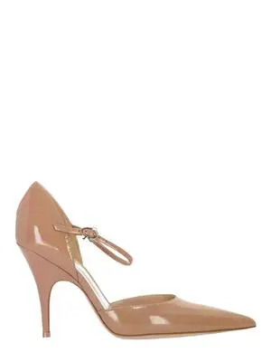GIANVITO ROSSI Buckle Strap Heel Pumps - Neutrals