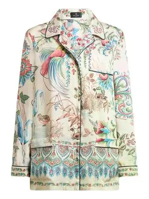 Etro Fauna Flora-print Twill Shirt - Neutrals