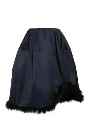 Simone Rocha Feather-trim A-line Skirt - Black