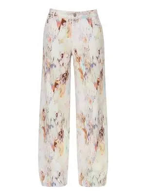 PURPLE BRAND Printed Wide Leg Jeans - Neutrals