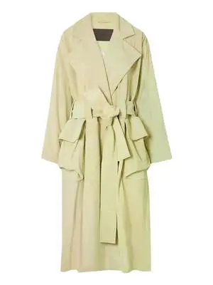 16Arlington Cinzia Suede Trench Coat - Yellow