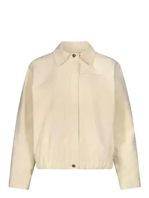 Loulou De Saison Cotton Jacket With Elasticated Waist - Neutrals
