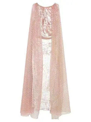 MIAU BY CLARA ROTESCU Velvet-texture Maxi Dress - Pink