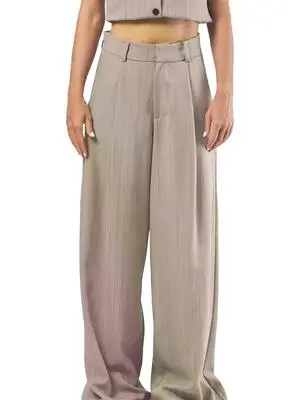 ELEH Wide-leg Trousers - Brown