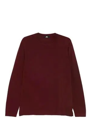 Alpha Studio Crew Neck Wool Sweater - Red