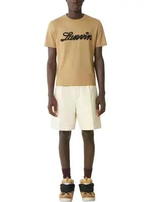LANVIN Logo-print T-shirt - Neutrals