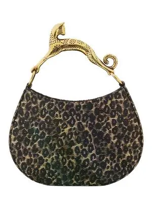 LANVIN Animal-print Top Handle Mini Bag - Black