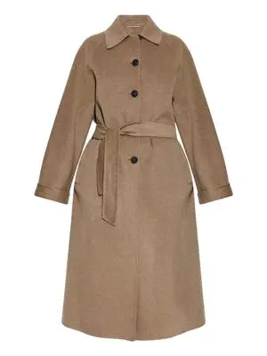 Max Mara Buttoned Belted Coat - Brown