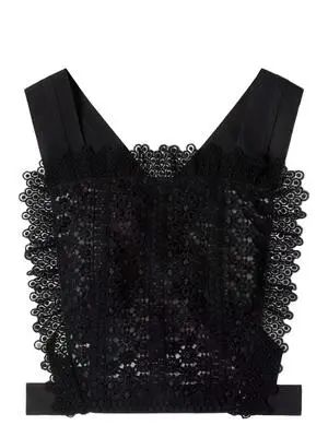 LANVIN Lace-detail Sleeveless Top - Black