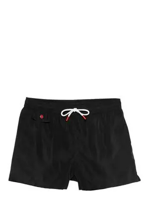 Kiton Drawstring Swim Shorts - Black