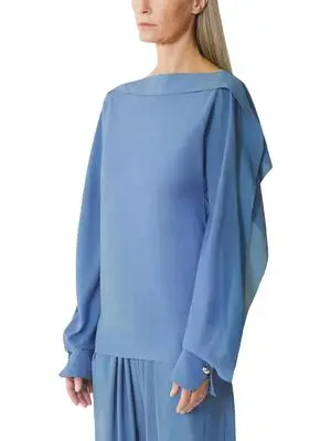 LANVIN Ruffle-detail Blouse - Blue