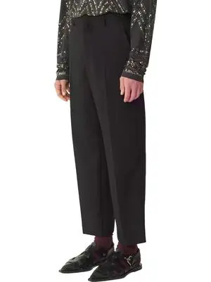 LANVIN Pleated Wool Trousers - Black