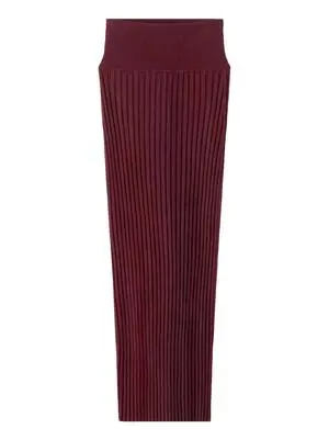 LANVIN Ribbed Midi Skirt - Red