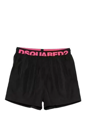 Dsquared2 Logo Waistband Swim Shorts - Black