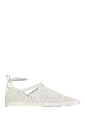 OSKLEN Mesh Lace-up Ballerina Flats - White