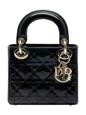 Dior Mini Patent Cannage Lady Satchel - Black