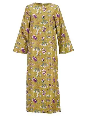 PAULA Floral-print Silk Dress - Yellow