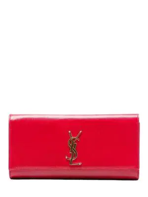 Saint Laurent 2013 Grain De Poudre Monogram Cassandre Clutch - Pink