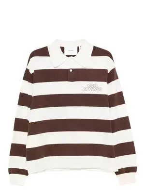 Axel Arigato Rey Striped Logo Polo Shirt - Brown