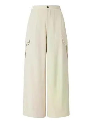 Pinko Flowing Cotton Trousers - Neutrals